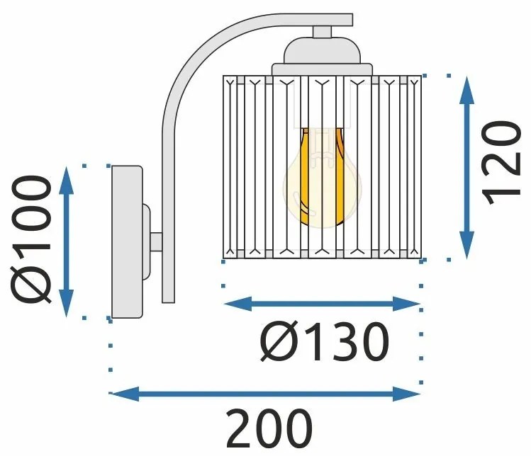 Nástěnná lampa Bodil APP509-1W chrom/krystal