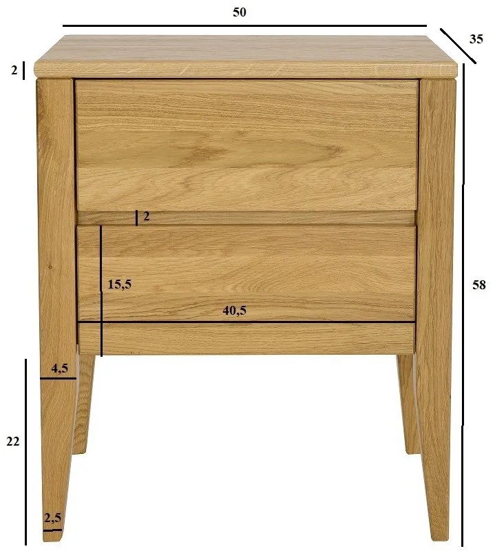Drewmax SN131 noční stolek masiv buk