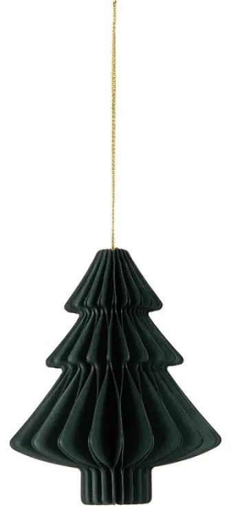 Zelená vánoční ozdoba z papíru stromeček Harmonic IV – 10 cm