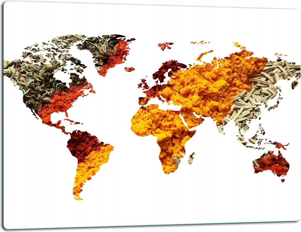 Skleněná Deska Na Krájení 52x40 Koření Tvrzené Sklo 7v1