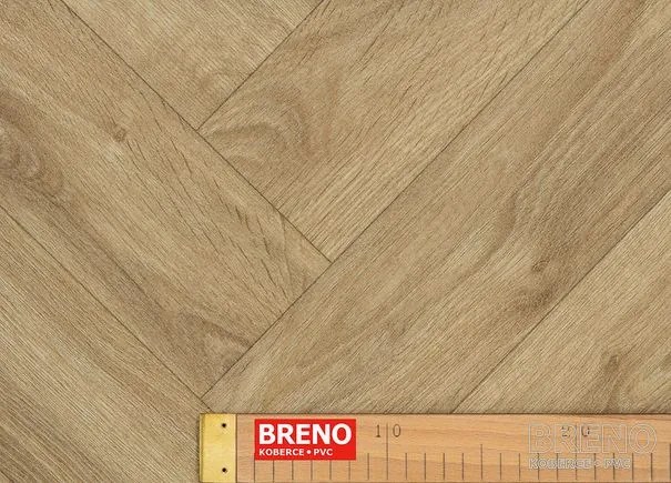 Breno PVC SLIMTEX Laurel Oak 316M - světle hnědé parkety, šíře 100 cm