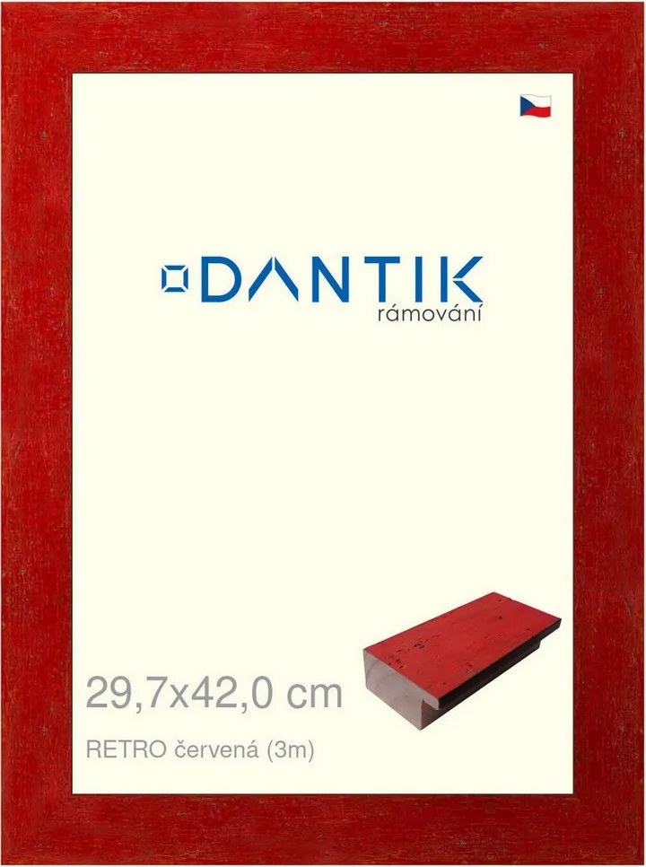 DANTIK rámeček 29,7x42 | RETRO červená (Plexi Čiré)