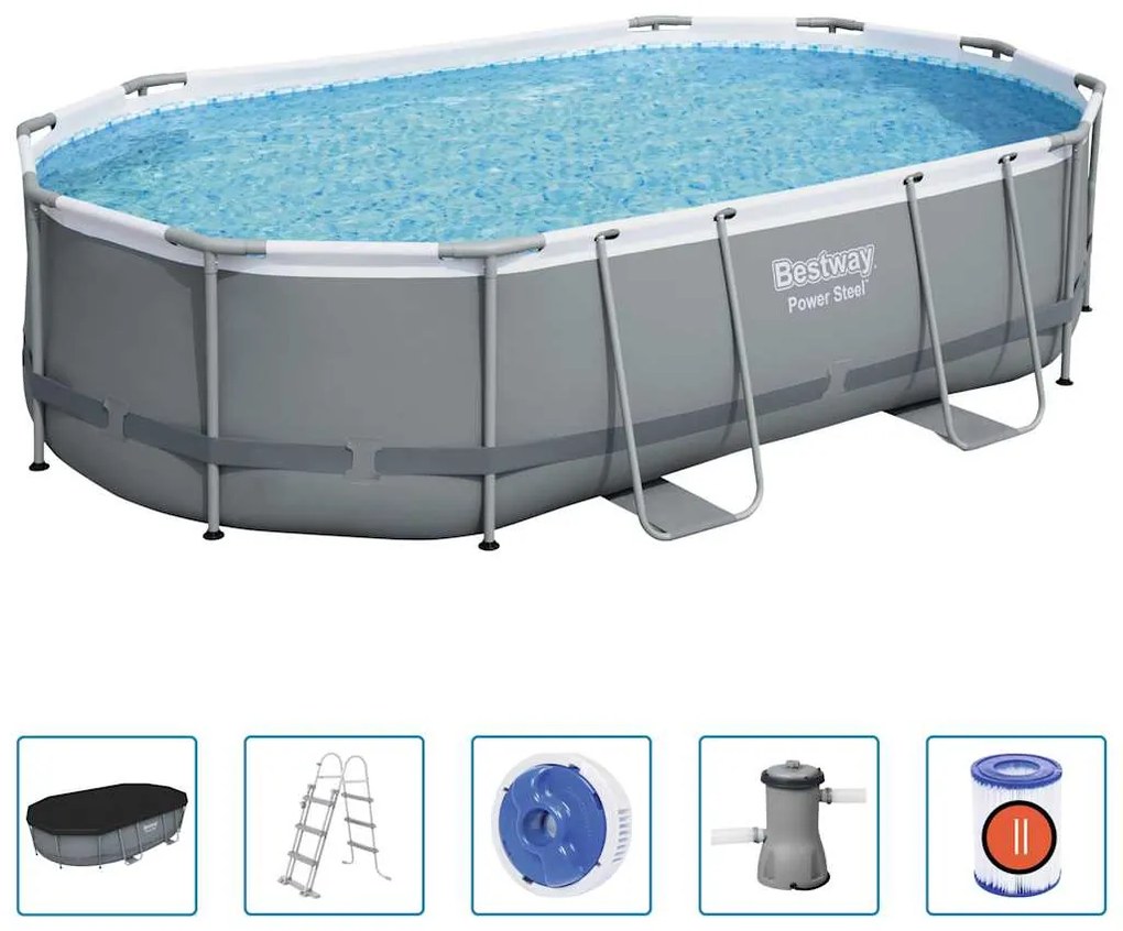 Bestway Power Steel Bazénový set oválný 488 x 305 x 107 cm