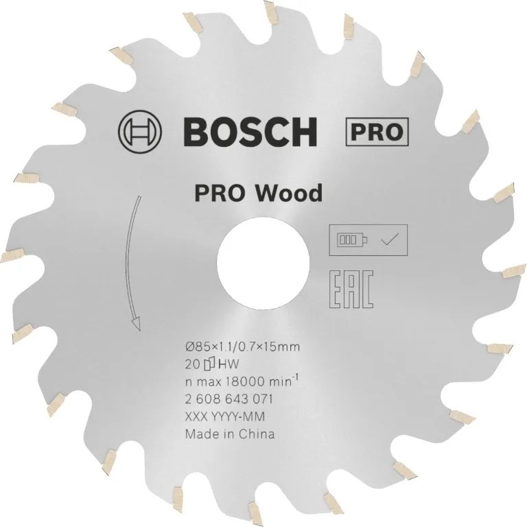 Pilový kotouč Bosch Optiline Wood 85x15 mm/20z.