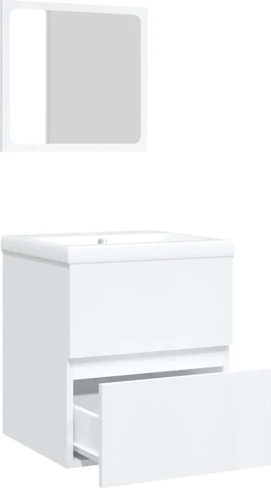 Koupelnová skříňka s umyvadlem a zrcadlem bílá 3114171