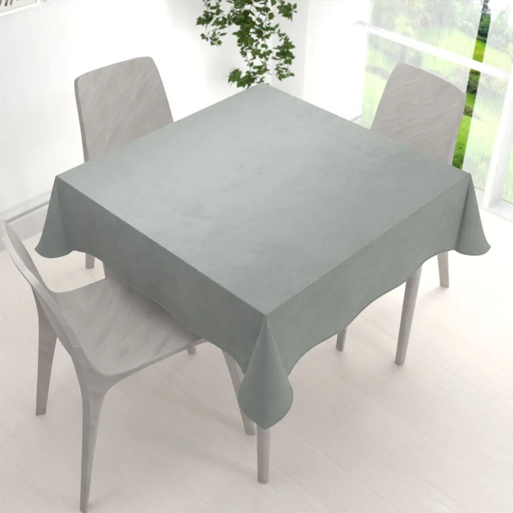 Biante Sametový čtvercový ubrus Velvet Premium SVP-046 Světle šedý 110x110 cm