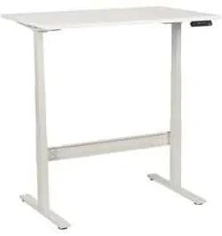 Výškově nastavitelný kancelářský stůl Manutan Expert, 120 x 80 x 62,5 - 127,5 cm, rovné provedení, ABS 2 mm, bílá