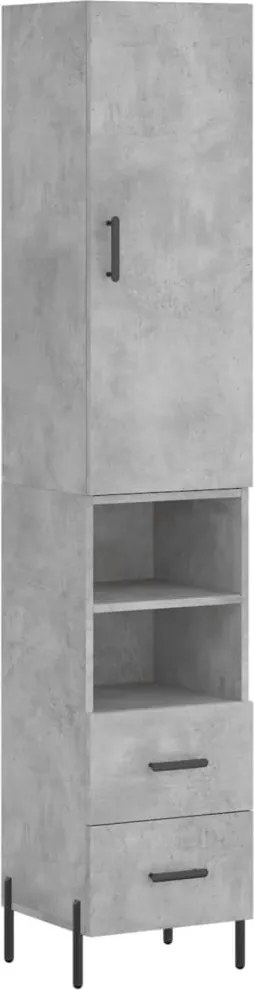 Skříň highboard betonově šedá 34,5x34x180 cm kompozitní dřevo 3198925