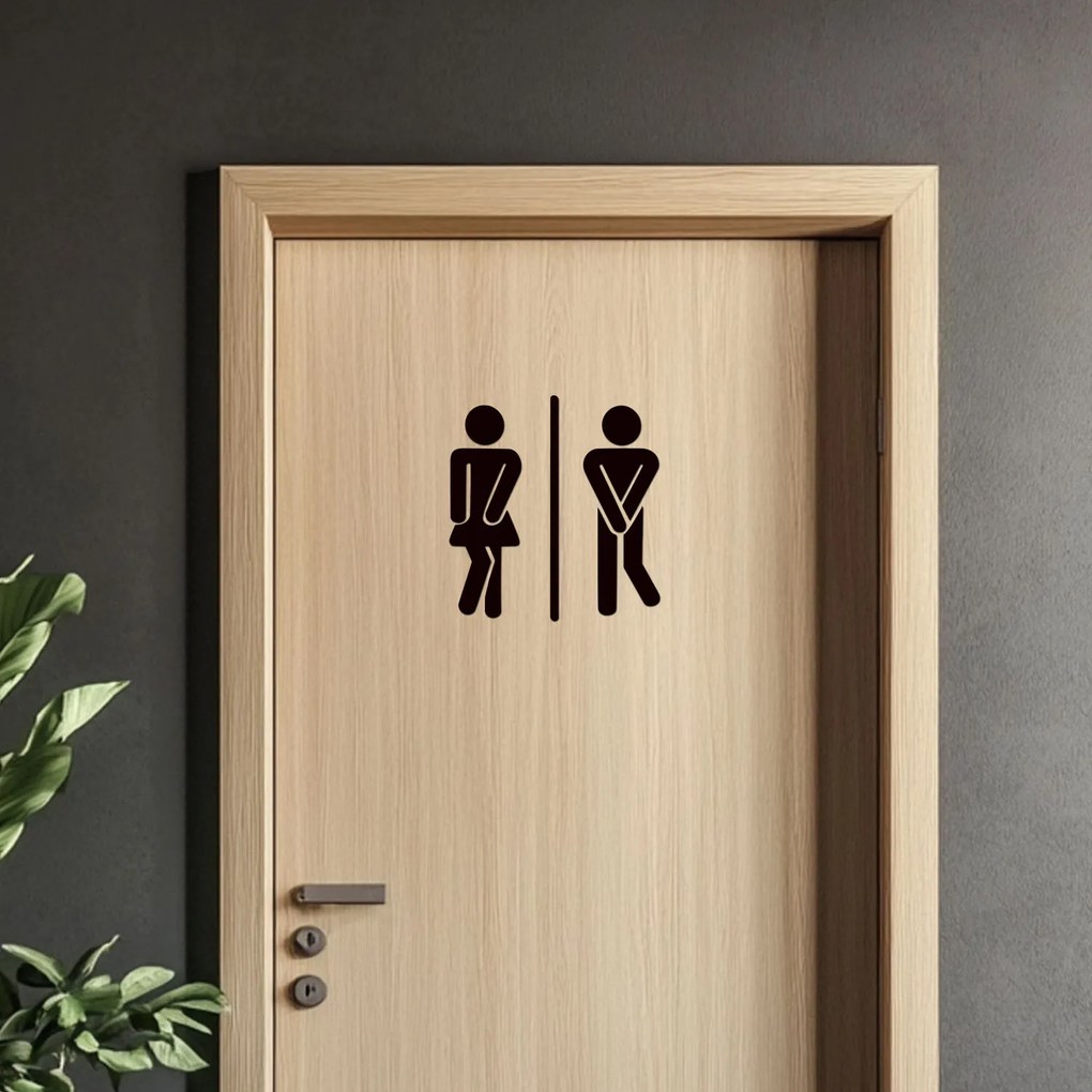 dřevo života Dřevěná samolepka označení WC - Nutné Zvolte rozměr (cm): 13x12, Zvolte barvu dekoru: Javor
