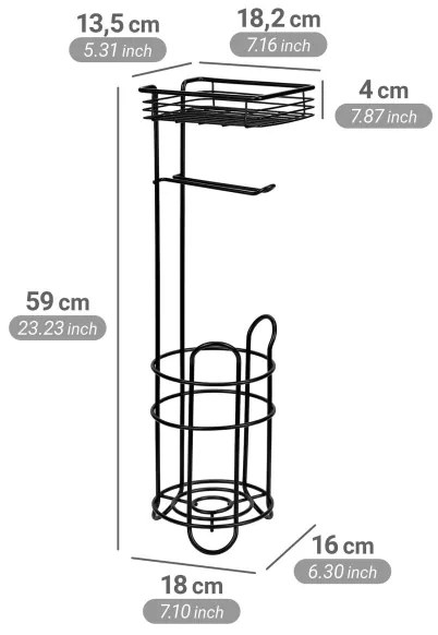 WENKO 71451800 - Držák toaletního papíru 16x59 cm černá