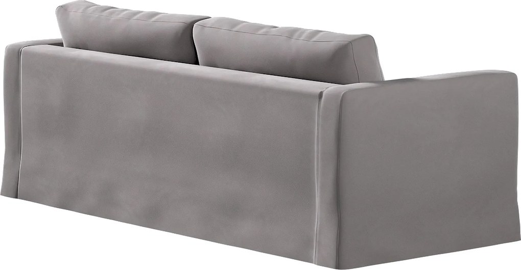 Potah na pohovku IKEA  Karlstad 3-místná, nerozkládací, dlouhý barva šedá látka lesklé, sametová