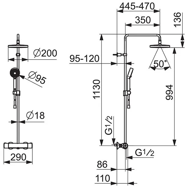 Hansa Sprchový komplet s termostatickou baterií HANSAMICRA 44350130