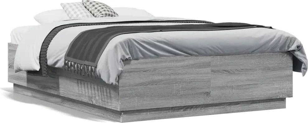 Rám postele s LED osvětlením šedý sonoma 120 x 190 cm kompozit 3209658