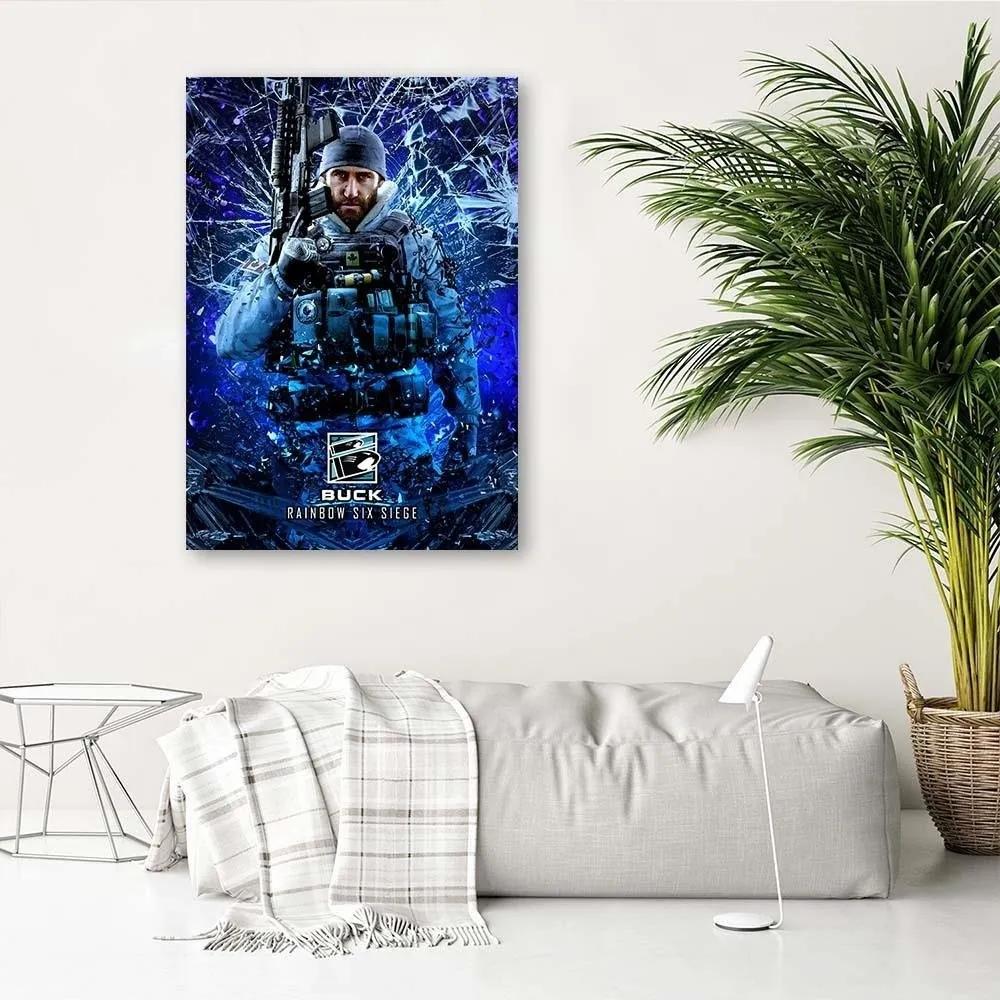 Gario Obraz na plátně Modrá postava hraje Rainbow Six Siege - SyanArt Rozměry: 40 x 60 cm