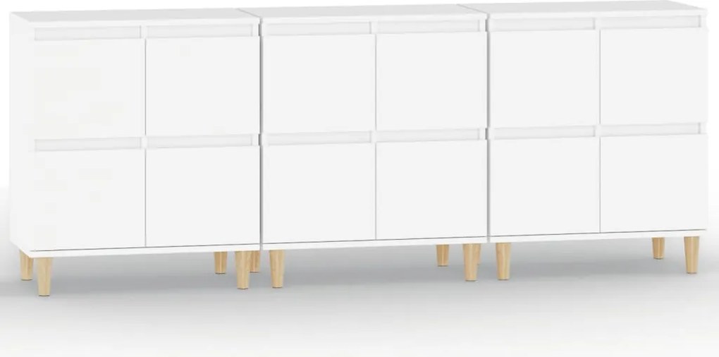 Příborníky 3 ks bílé 60 x 35 x 70 cm kompozitní dřevo 3185767