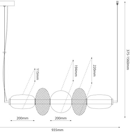 LED Lustr na lanku ARAME LED/32W/230V černá