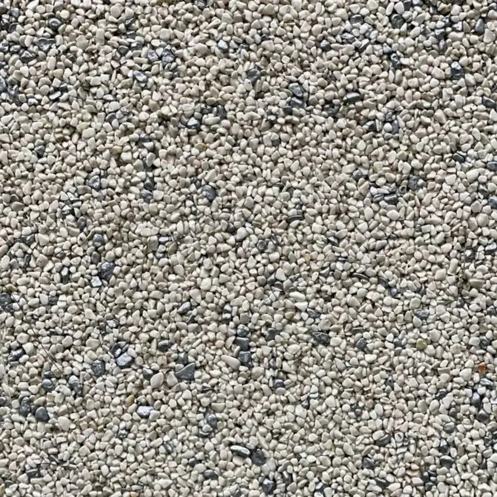 Báča Beton Kamenný koberec na podlahu Silver day Frakce: Střední (1 – 4 mm), vydatnost setu 1,8 m², Doporučené použití v: exteriéru - dvousložkový polyuretan