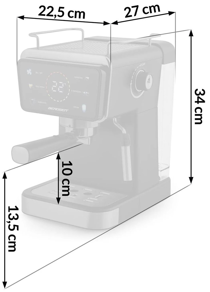 Kávovar pákový 20 bar Berdsen BD-771 černý