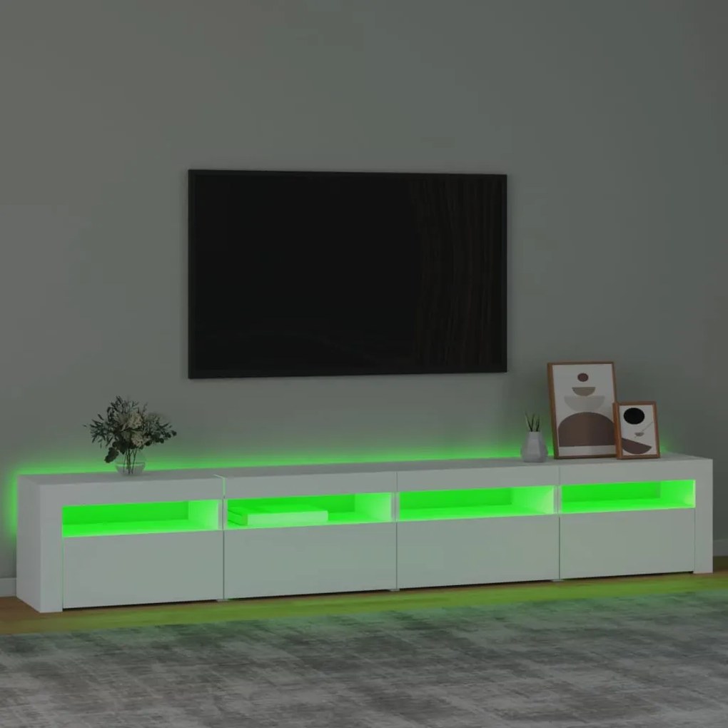 TV skříňka s LED osvětlením bílá 240x35x40 cm 3152762