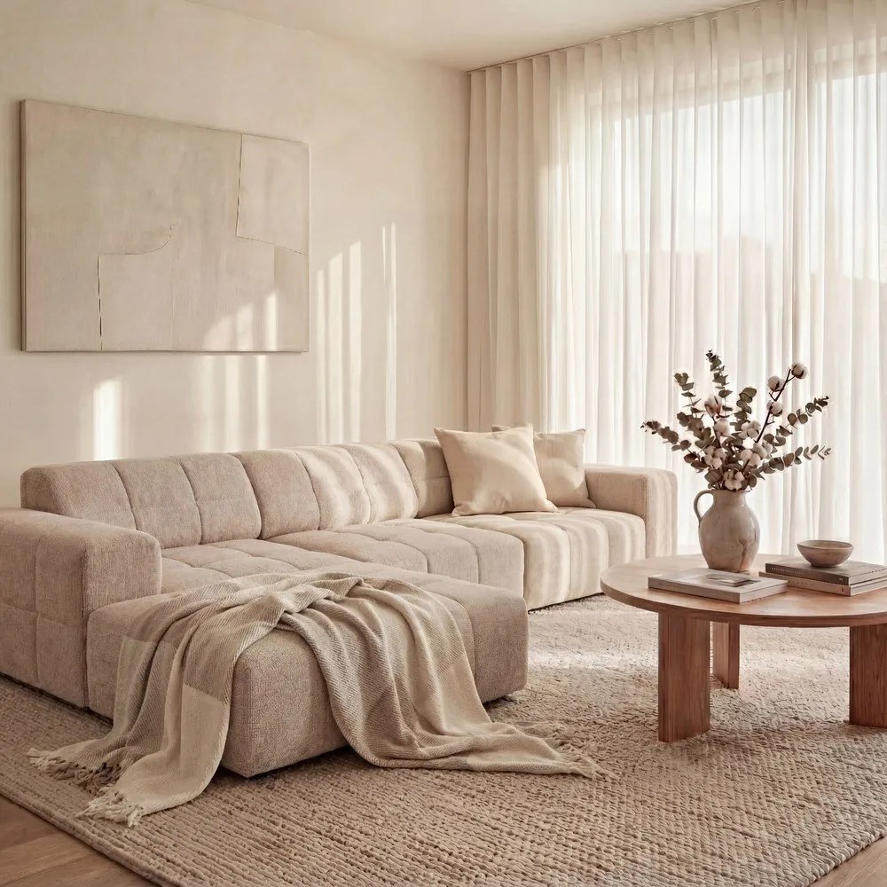 Béžová rohová pohovka (levý roh) Chicago – Cosmopolitan Design