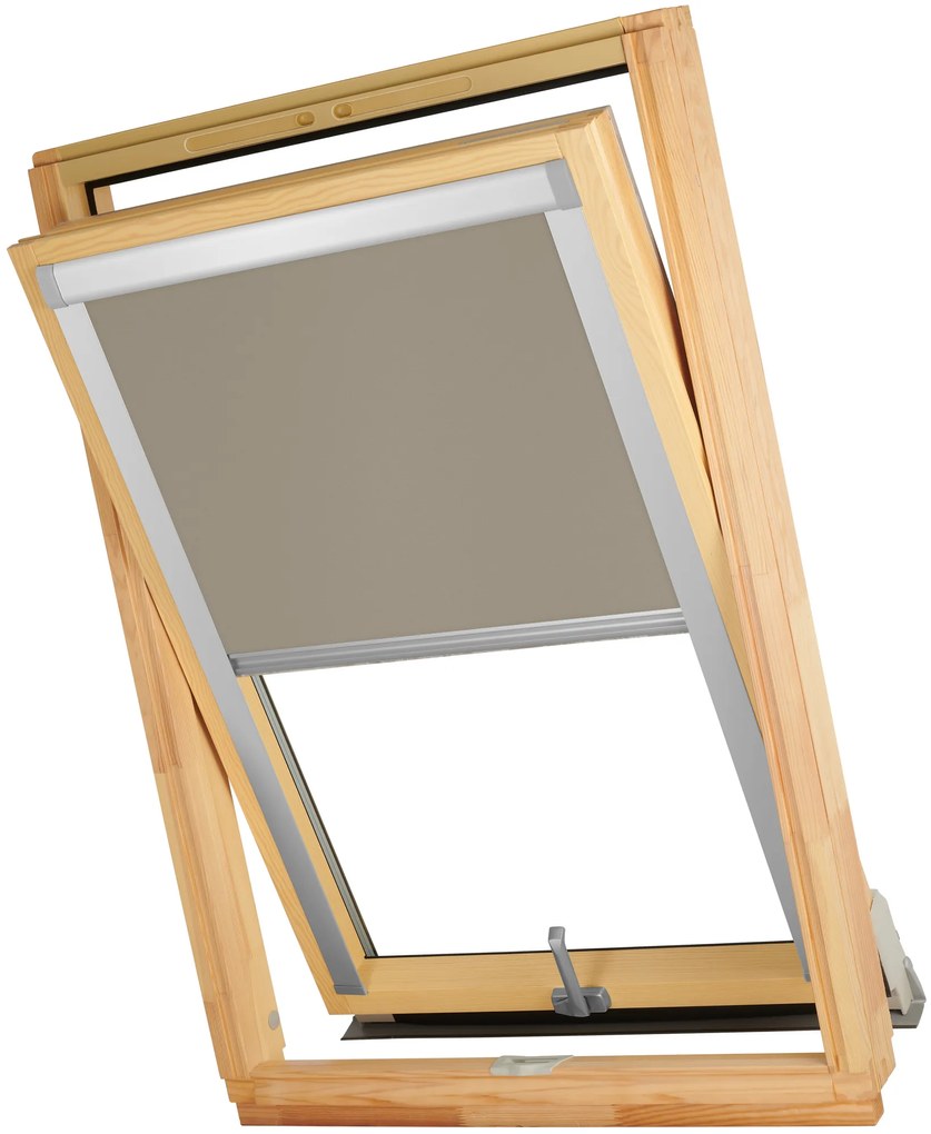 Dekodum Termoizolační roleta na střešní okno typu FAKRO 66x98 Barva látky: Pearl Silver, Barva profilu: Stříbrná