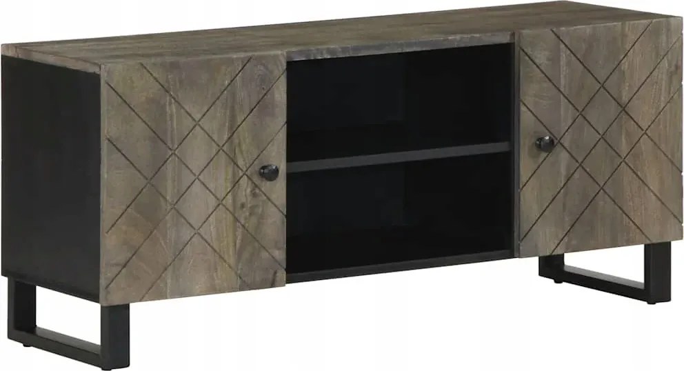 Tv skříňka černá 105x33x46 cm masivní mangovníkové dřevo