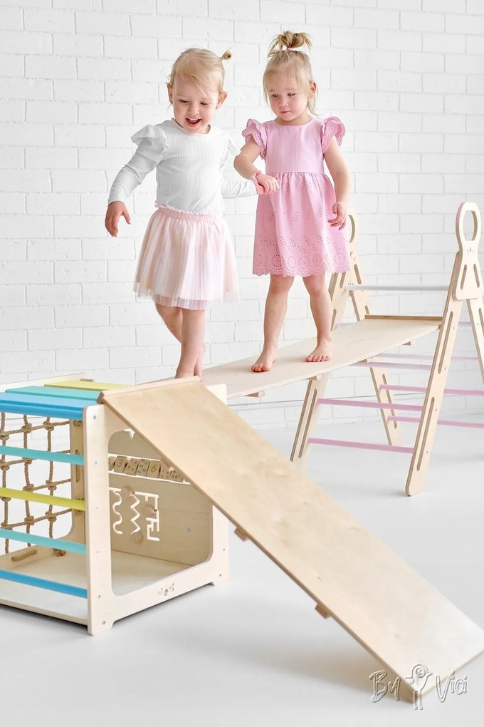 Montessori kostka 10v1 - duhová (Montessori kostka 10v1)