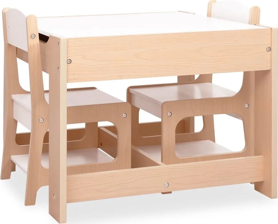 vidaXL Dětský stůl se 2 židlemi MDF [80284] Barva: Hnědá