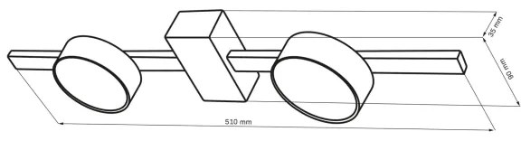 LED Stropní svítidlo JOY 2xGX53/6W/230V černá