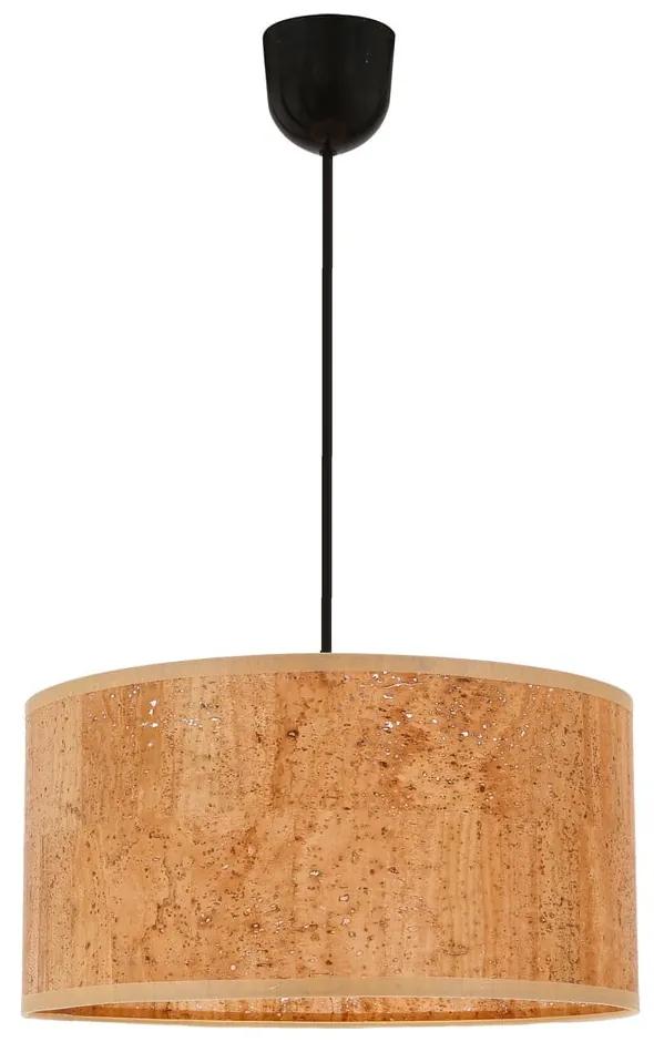Koňakově hnědé závěsné svítidlo s textilním stínidlem ø 30 cm Ecoline – Candellux Lighting