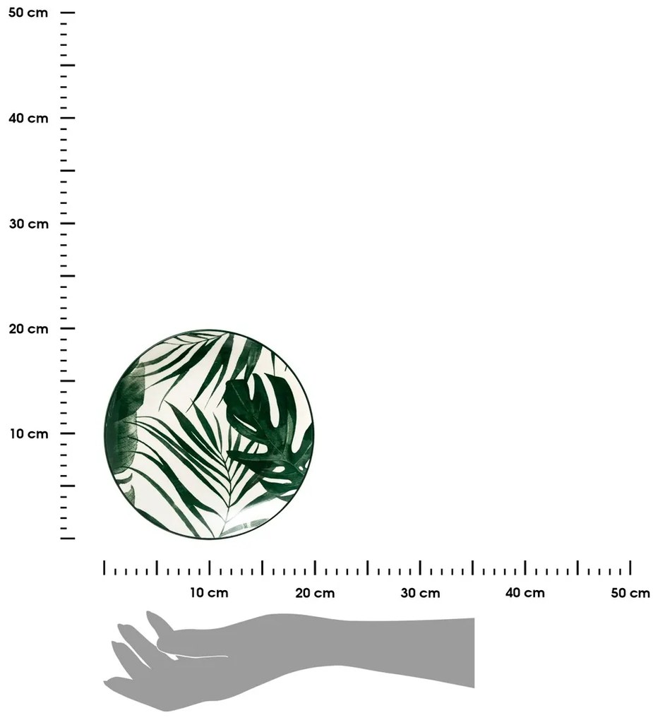 Porcelánový hluboký talíř Leafs, (fi) 20 cm, listy, sada 6ks