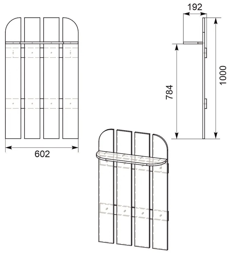 Vomaks unit, s.r.o. Věšák V-5 Barva: wenge