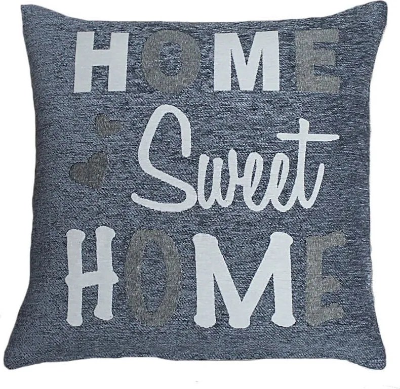 Povlak na polštář Home Sweet Home – šedý 45 × 45 cm