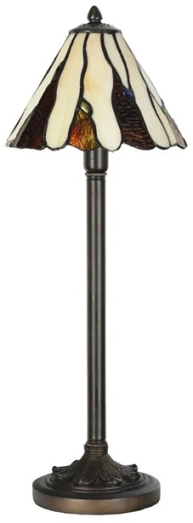 Stolní lampa Tiffany Vallois béžovo hnědá – 20x60 cm