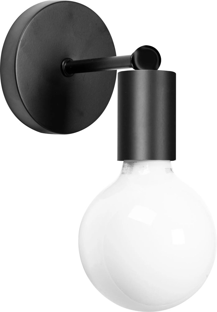 Toolight - kovová nástěnná lampa E27 60W 392205, černá, OSW-04016