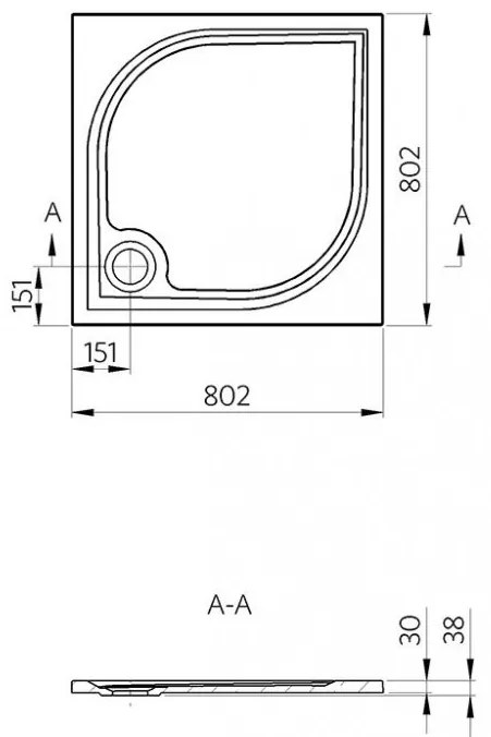 ARTTEC Sprchový kout rohový COMFORT A 17 grape sklo 80 x 80 x 198 cm s vaničkou z litého mramoru LINEA PAN04673