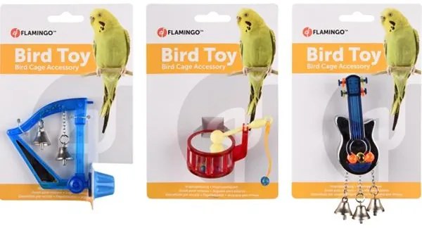 Hračka pták plast "hud.nástroje" mix druhů, Flamingo