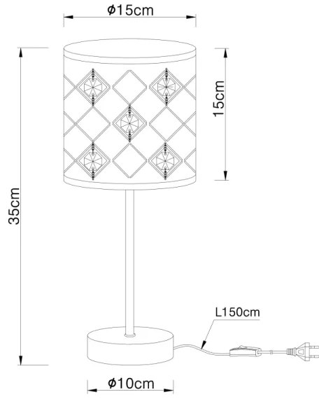 Globo 15448T - Stolní lampa ABBEY 1xE14/40W/230V