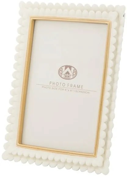 Krémově bílý fotorámeček v pryskyřicovém rámu Mauro Ferretti Glam, 15 x 20 cm