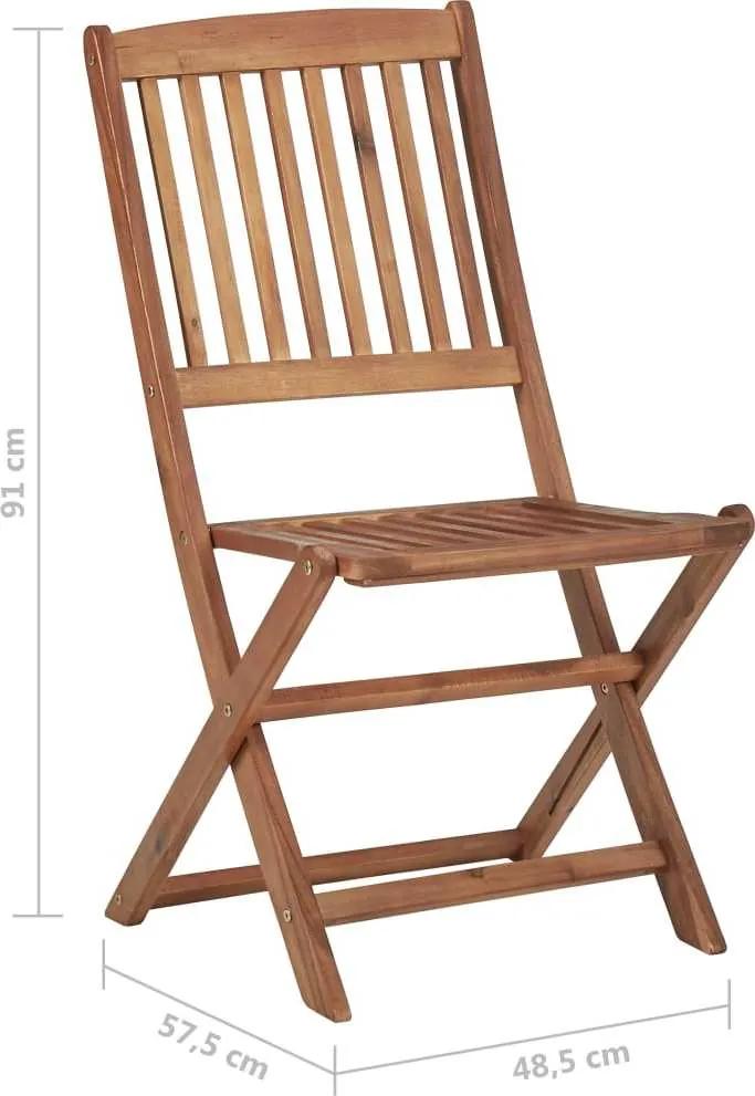 vidaXL Skládací zahradní židle 6 ks masivní akáciové dřevo [3065522] Barva: Šedá
