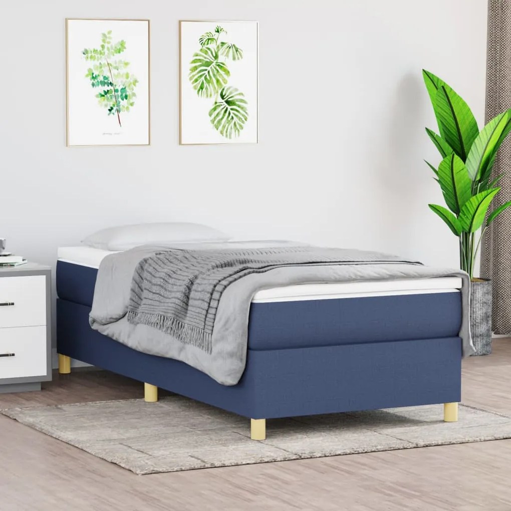Rám postele s boxspringem modrá 80x200 cm textil 3120919