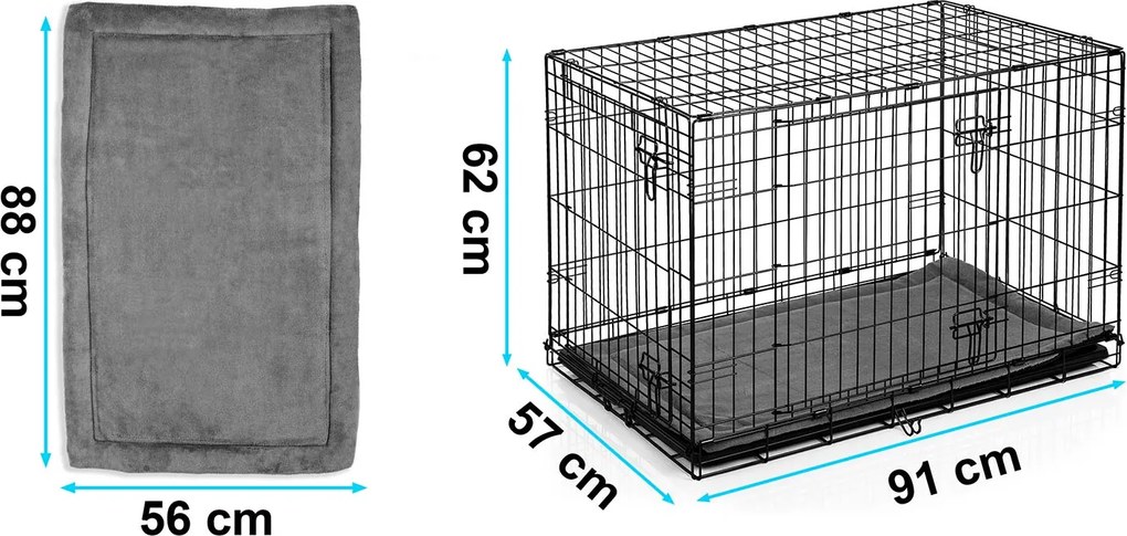 Pethaus Kovová psí bouda + pelíšek 91 x 57 x 62 cm PH-201
