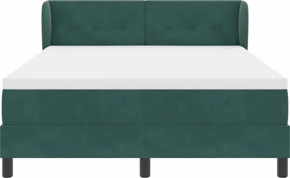 Postel s boxspringem s čelo Tmavě zelená 160 x 200 cm samet 3340397