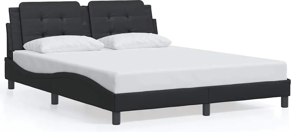 Rám postele bez matrace Zadar černý 160x200 cm umělá kůže 3208191