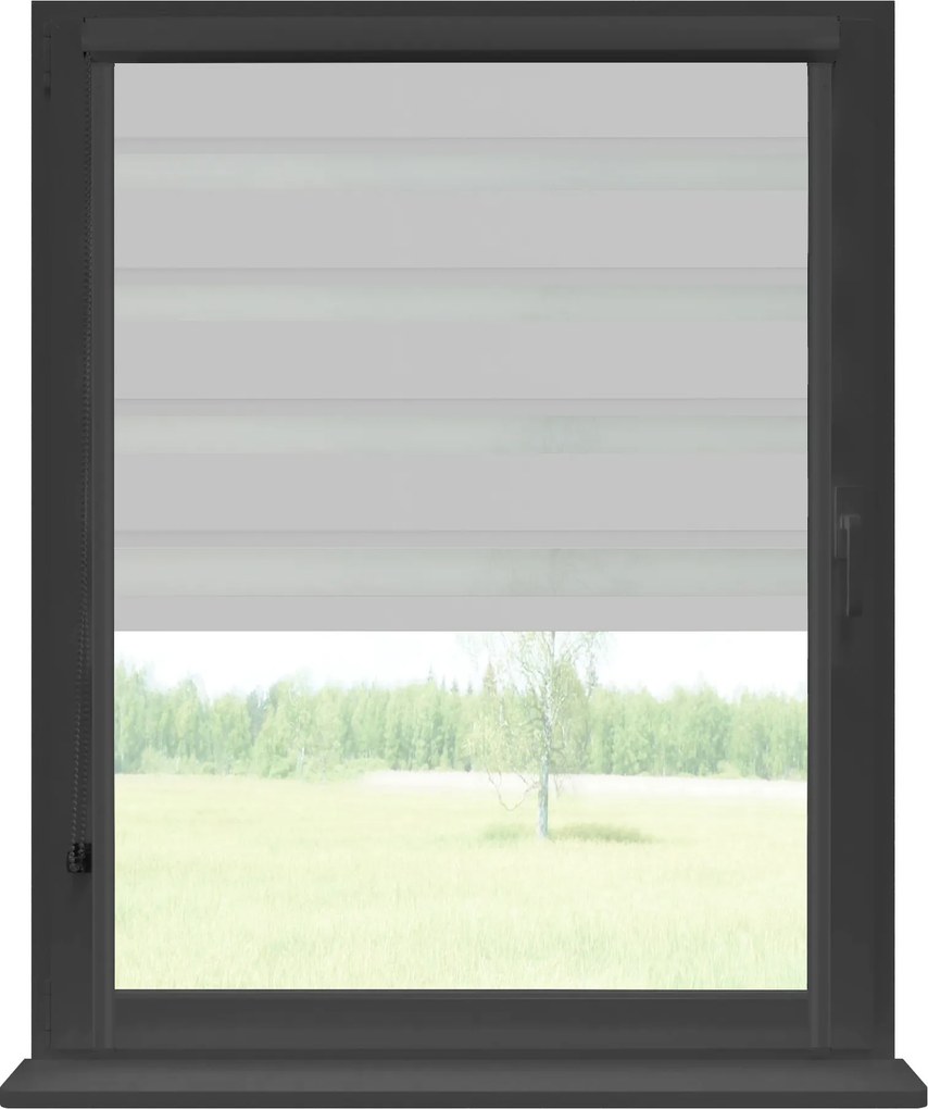 Dekodum Roleta den a noc v antracitové kazetě zatemňovací, barva látky Ocelová Šířka (cm): 34, Výška (cm): Balkonová (do 200 cm), Strana mechanismu: Levá