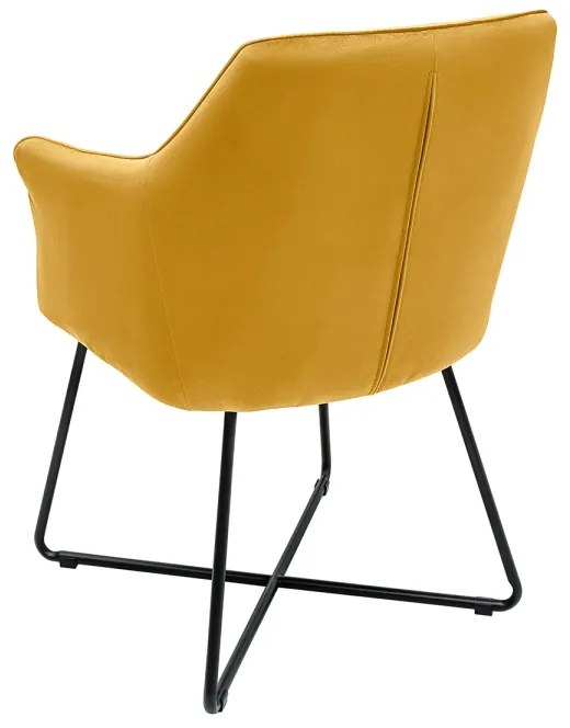 Designová židle Giuliana hořčicová