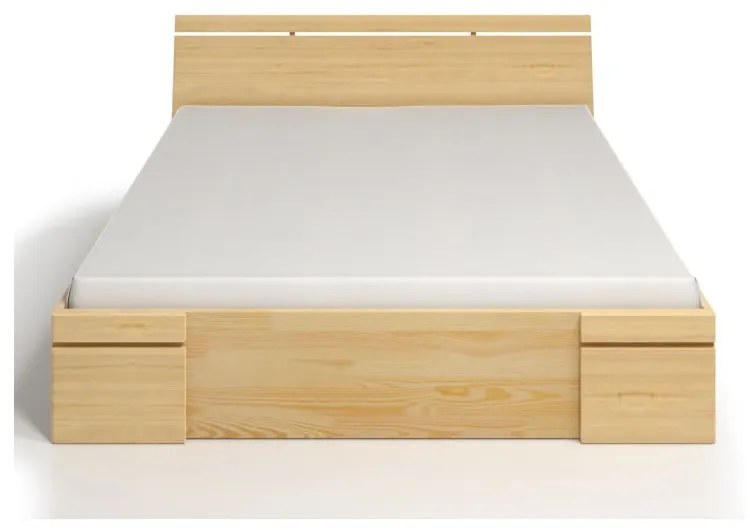 Dvoulůžková postel z borovicového dřeva se zásuvkou SKANDICA Sparta Maxi, 140 x 200 cm