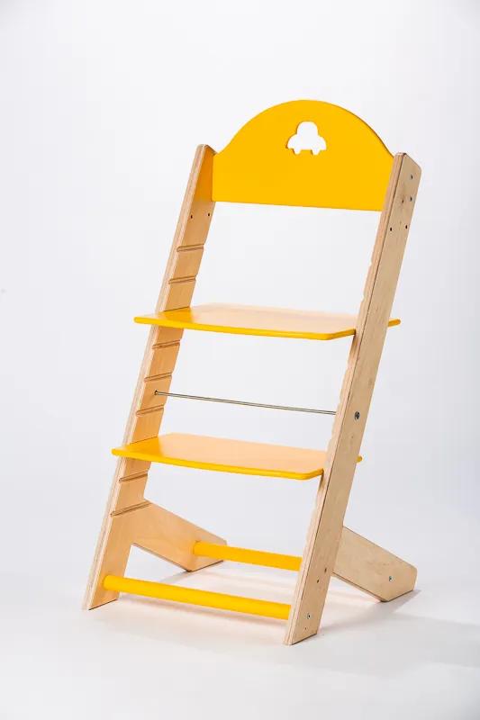 Lucas Wood Style rostoucí židle MIXLE -  přírodní/žlutá rostoucí židle MIXLE: Srdíčko