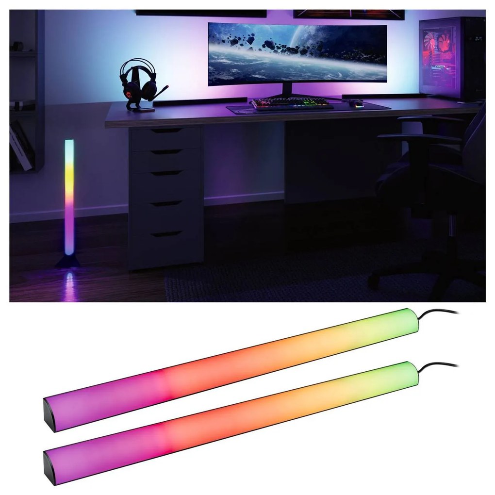 Paulmann EntertainLED Lightbar, RGB, 60 cm, sada 2 ks