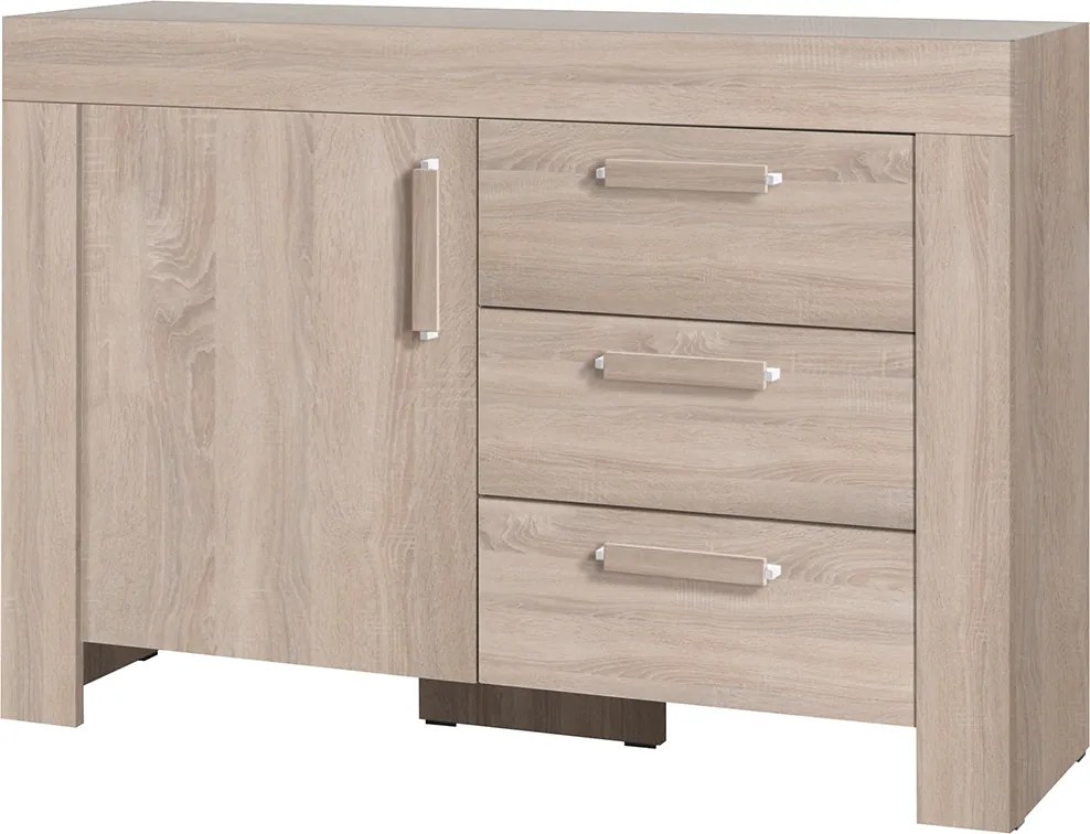 CEZAR s | komoda 11 se zásuvkami a policí | 120 cm | sonoma